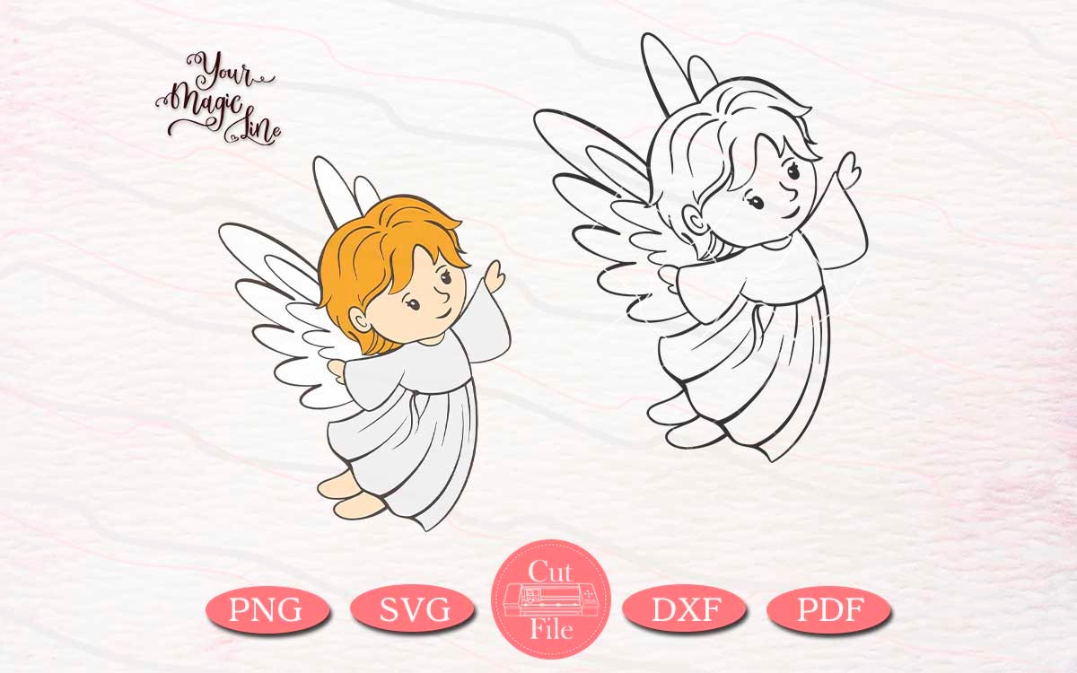 Baby Angel Cut and Print File SVG DXF PNG Pdf - Etsy