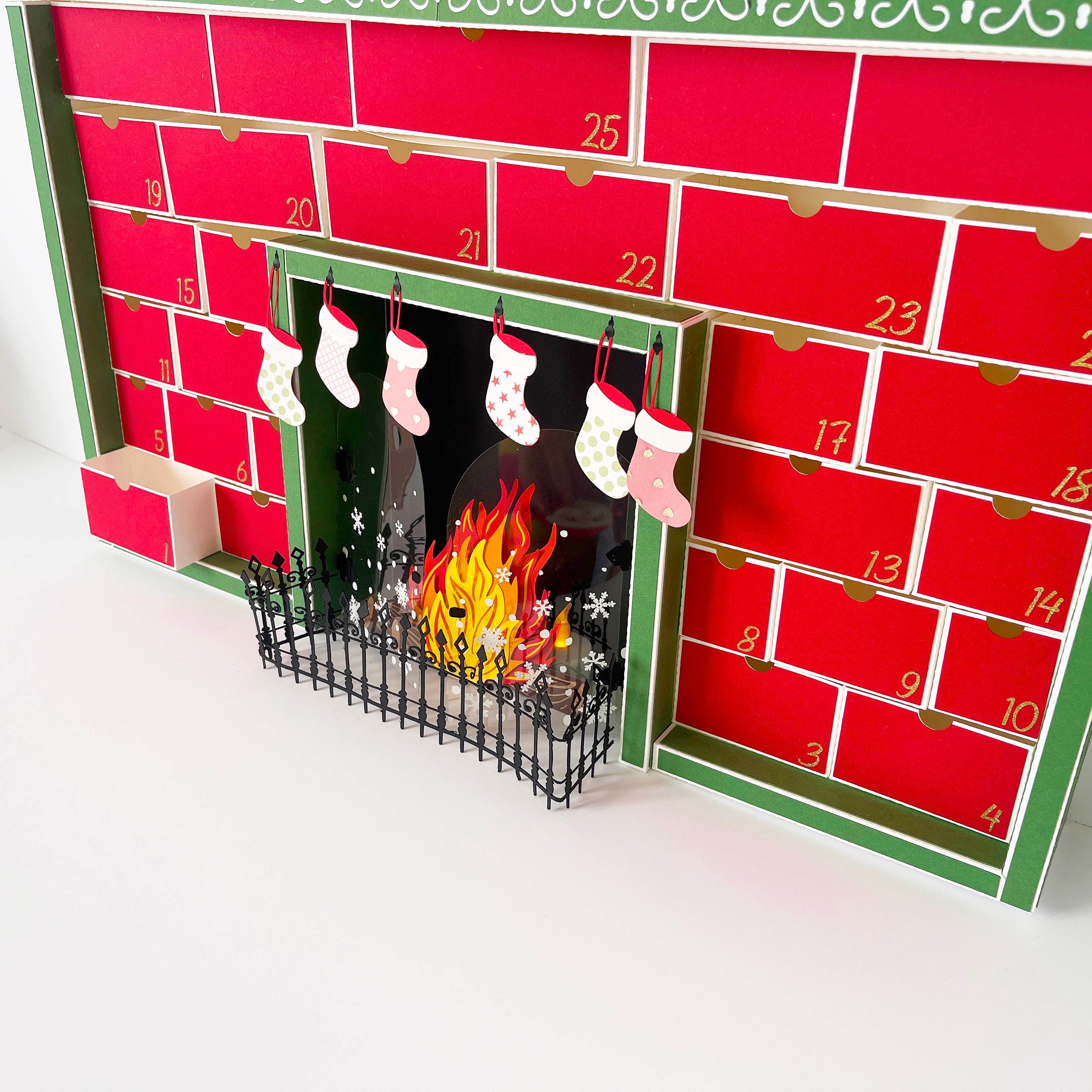 Fireplace Paper Advent Calendar SVG File for Cutting - Etsy