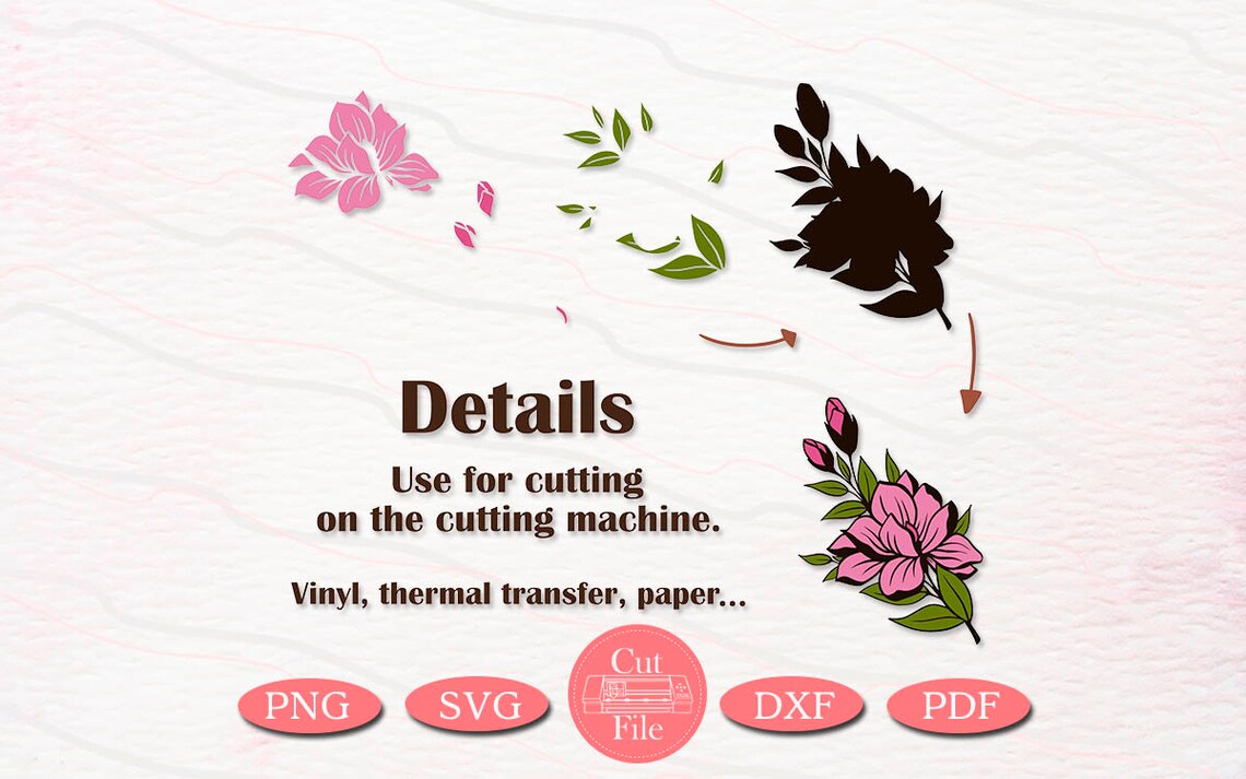 Magnolia Flower Cut File SVG DXF PNG Pdf - Etsy