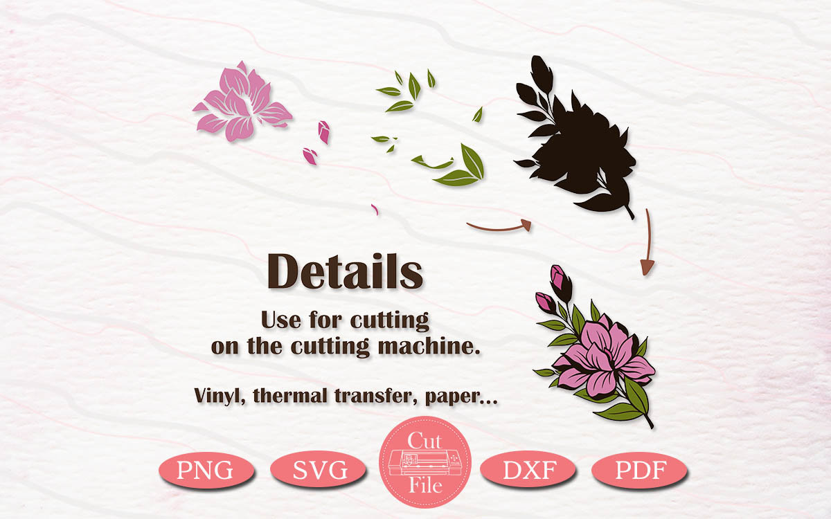 Magnolia Flower Cut File SVG DXF PNG Pdf - Etsy