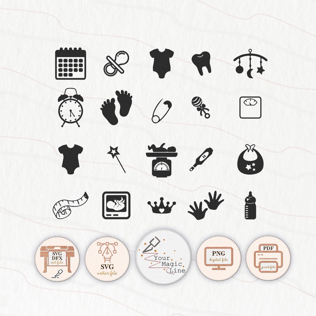 Birth Stats Baby SVG: Newborn Announcement Cut Files (digital Download ...