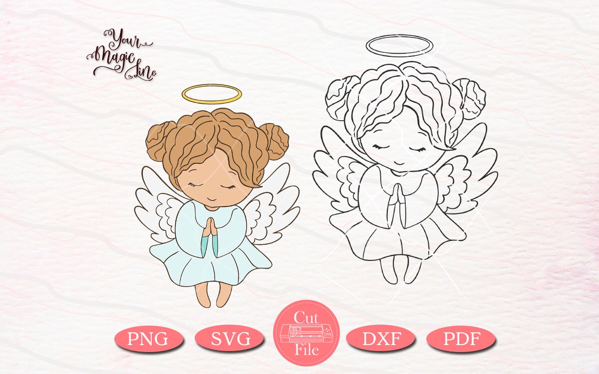 Christmas Angel SVG Cute Angel Silhouette Cameo and Cricut - Etsy