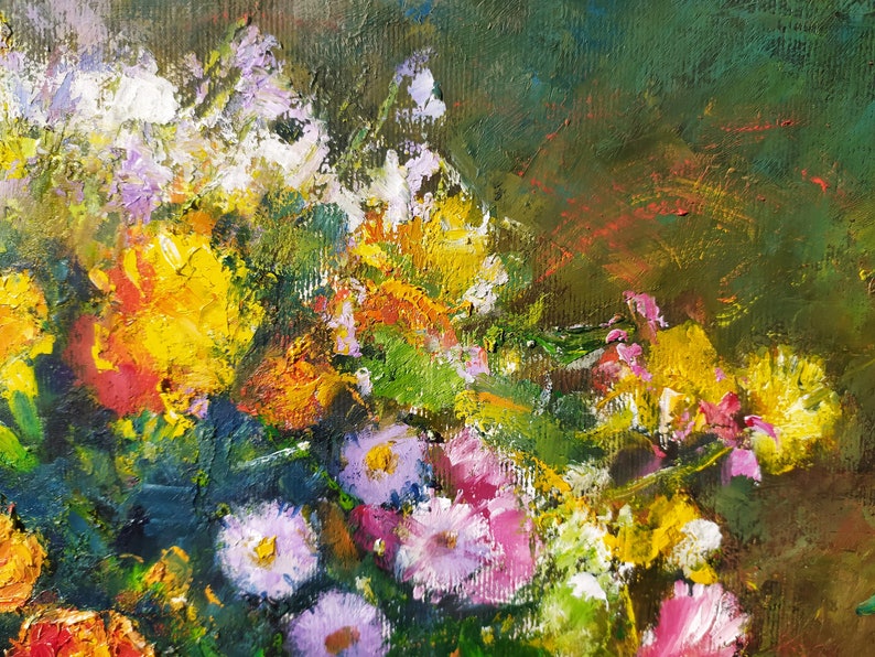 Marigold Painting Marigold Flower Painting on Canvas Orange Yellow ...