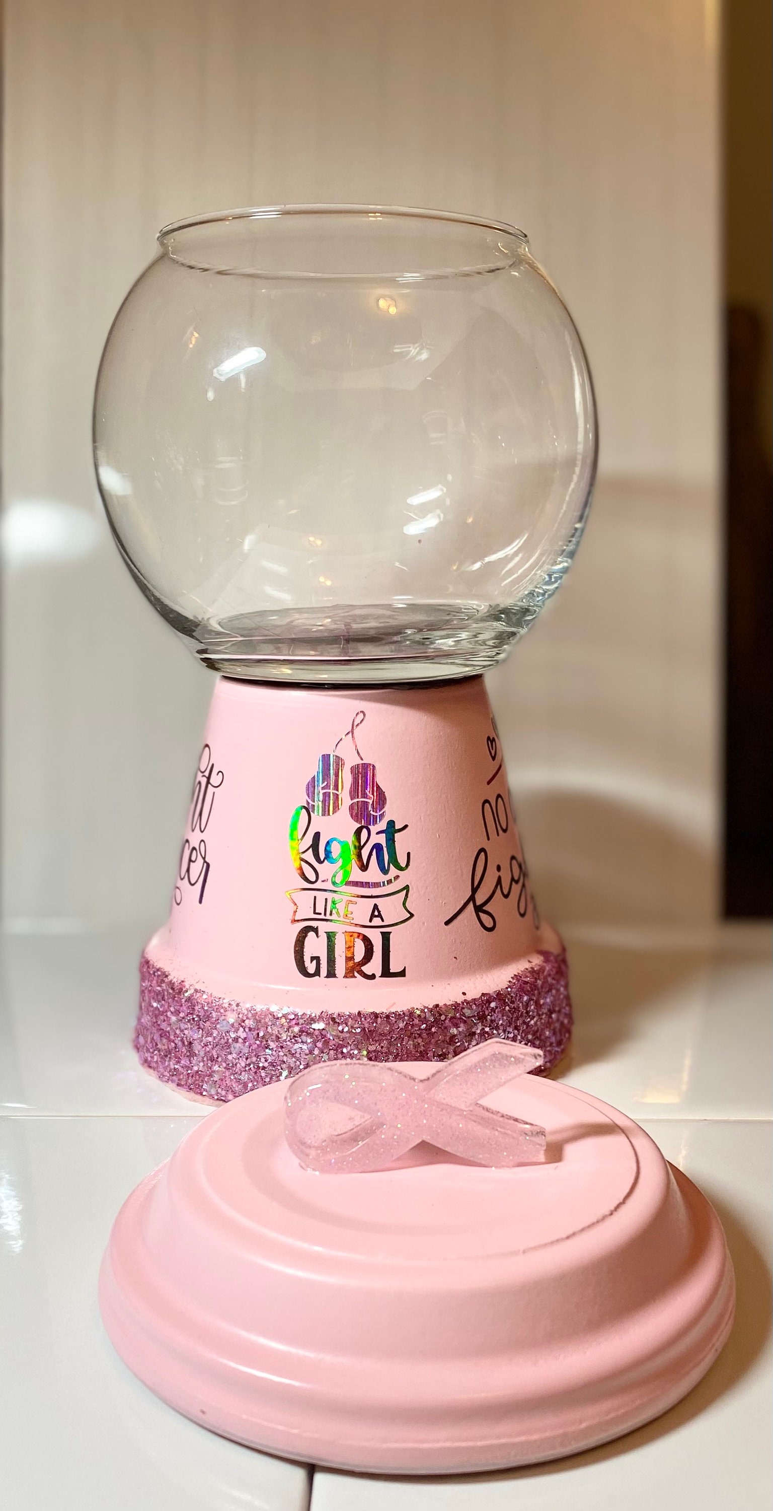 Breast Cancer Candy Jar - Etsy