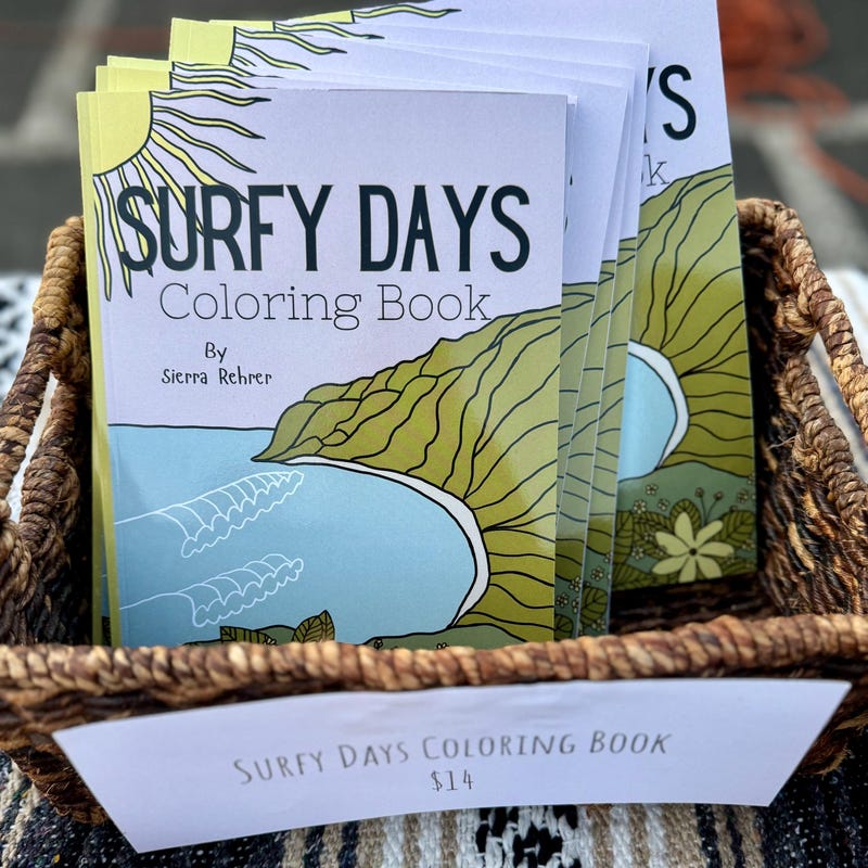 Surfer Coloring Book - Etsy