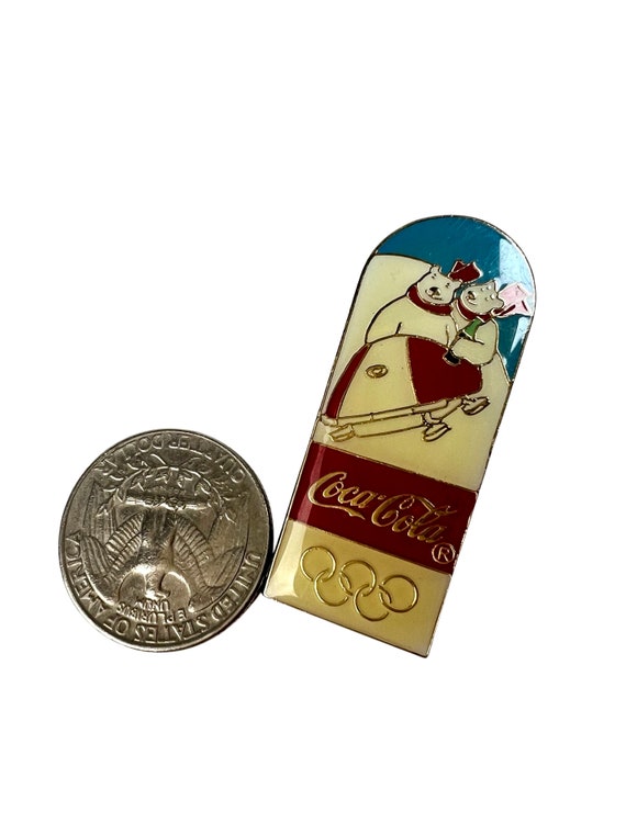 Vintage Coca-Cola Bob sledge Olympic Pin 1994 Lilleha… - Gem