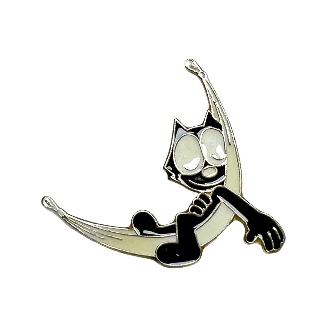 Vintage FELIX THE CAT Asleep on the Moon Enamel Pin Badge - Etsy