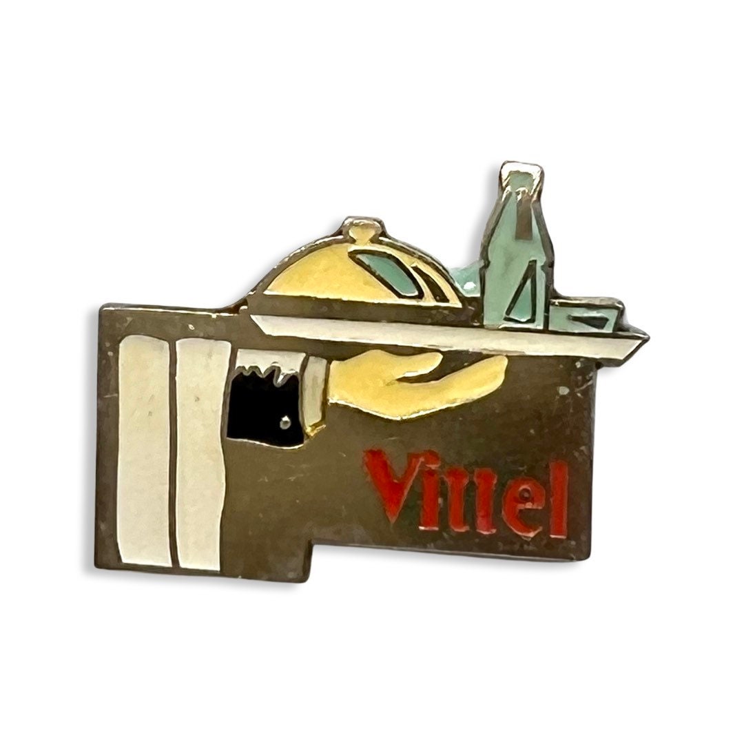 Vintage Vittel Bottled Water Enamel Pin Badge. Vintage Retro ...