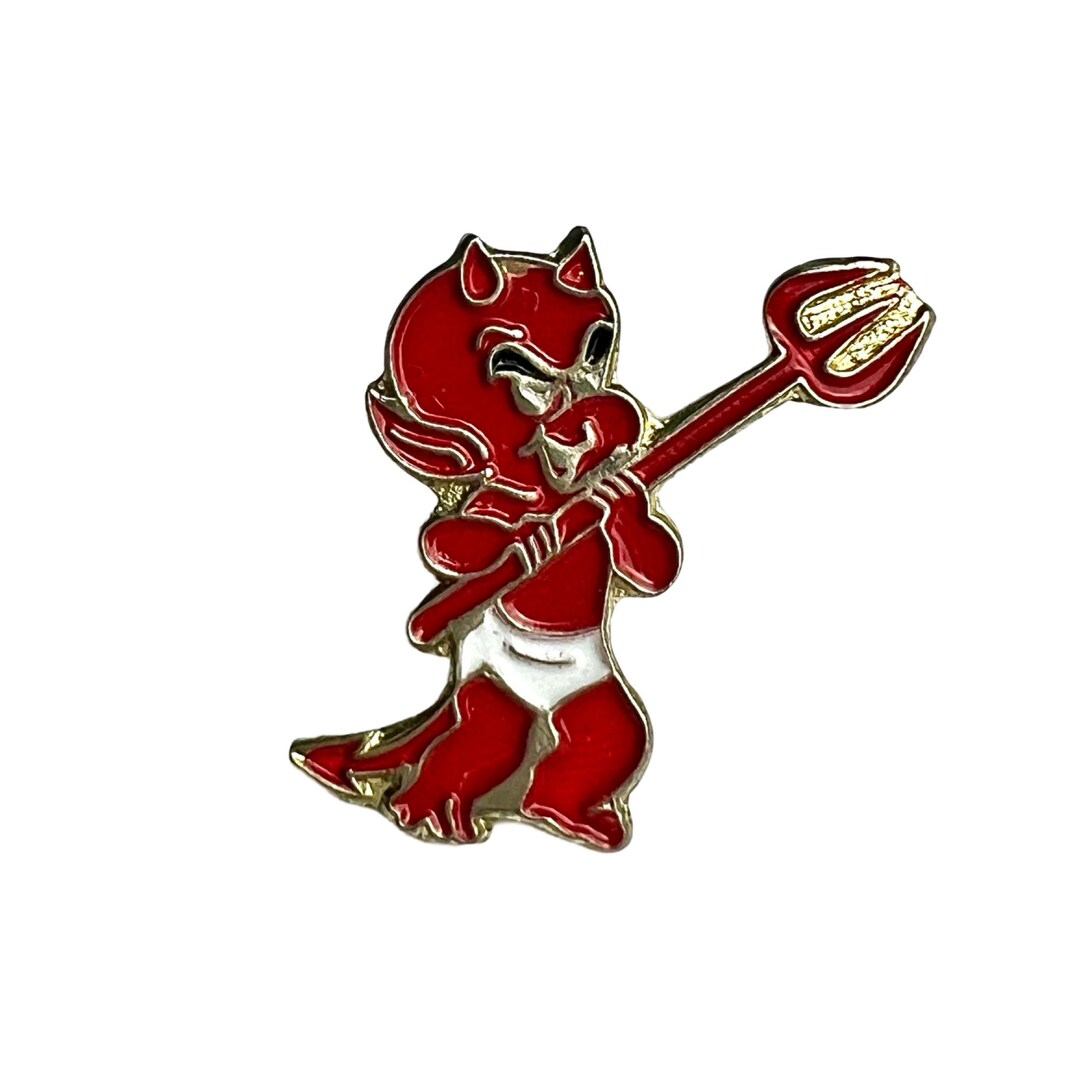 Vintage Naughty Devil Lapel Pin, Little Red Devil Badge - Etsy