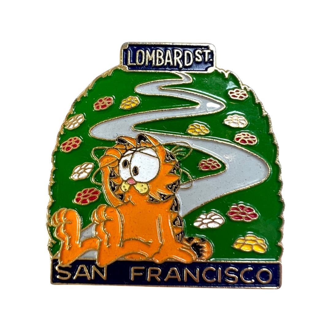 Vintage Garfield Lombard St. San Francisco Pin, Vintage USA Travel Pin ...
