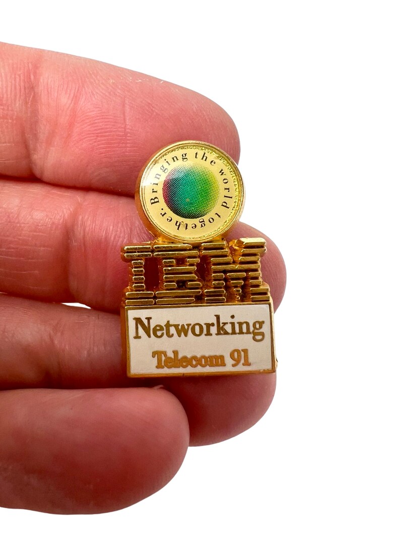Vintage IBM Networking Telecom 1991 Pin, Gift for Computer Programmer ...