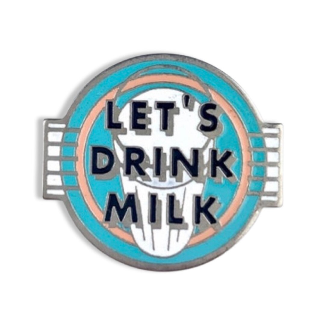 Vintage 'let's Drink Milk' Enamel Pin: Dairy Farmer Gift - Etsy
