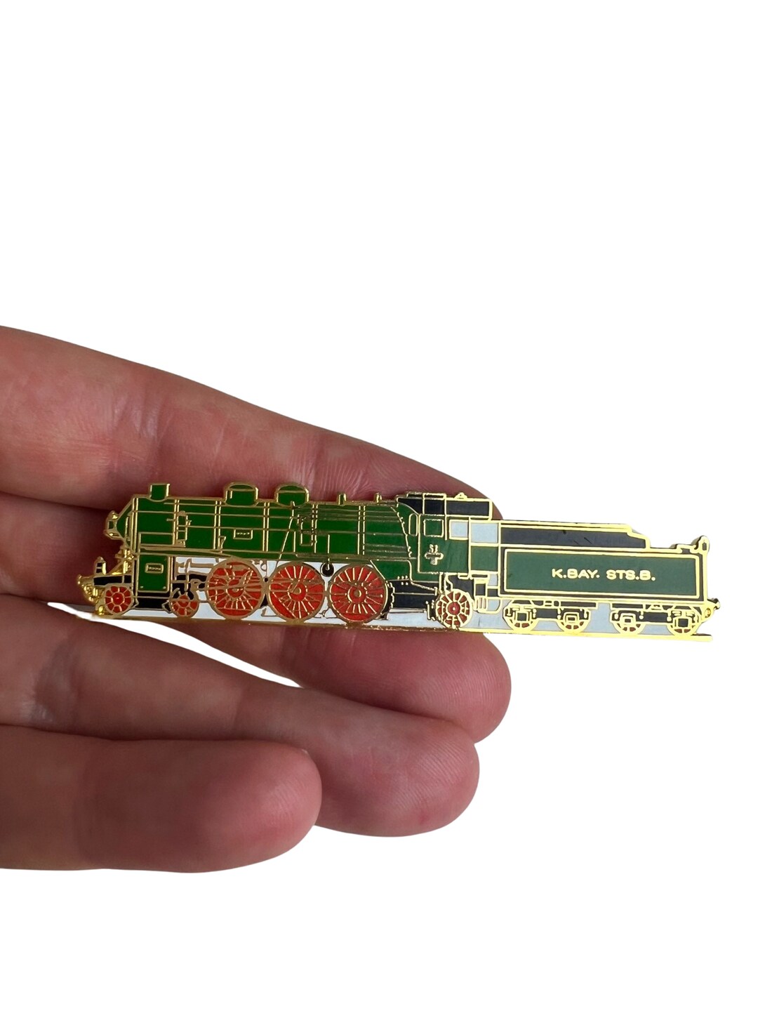 K BAY STS B Steam Locomotive Lapel Pin, Steam Train Vintage Enamel Pin ...