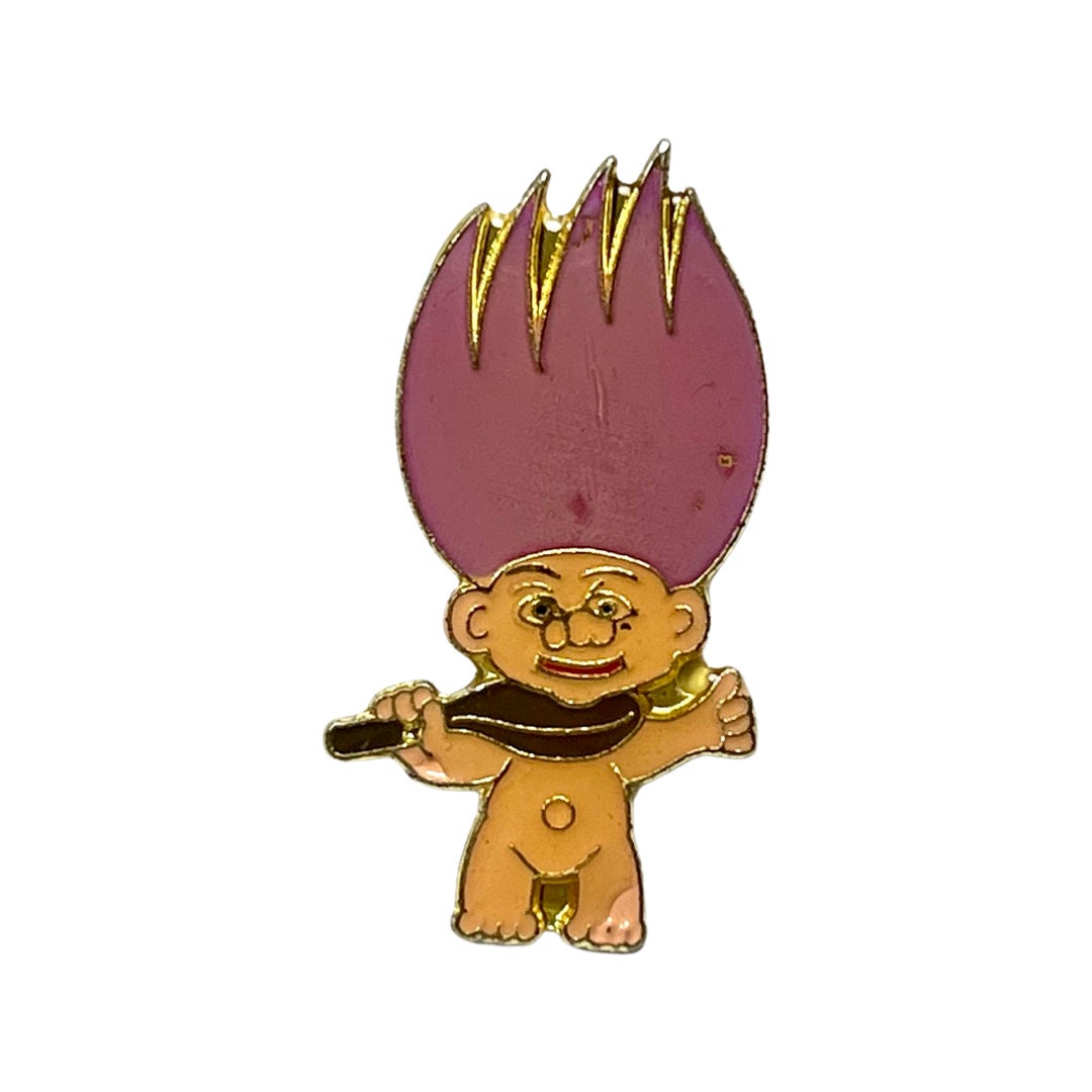 Vintage Troll Pin With Pink Hair - 90s Y2K Nostalgia - Etsy