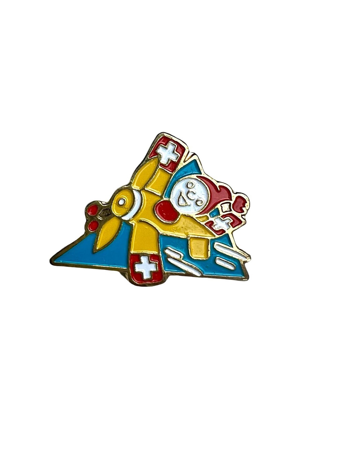 Vintage Swiss Air Pin: Knorrli Imp Airplane, Swiss Flag Souvenir - Etsy