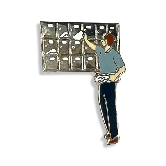 Vintage POSTAL WORKER Letter Sorter Pin KEY Worker G… - Gem