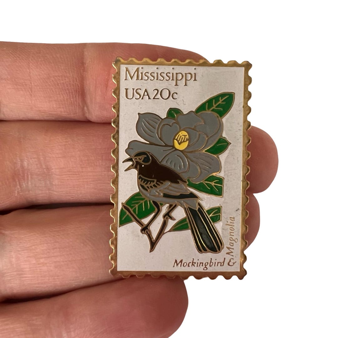 Vintage Mississippi Mockingbird Stamp Pin, Collectible USPS 20c - Etsy