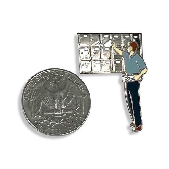 Vintage Postal Worker Pin - Letter Sorter Gift - Gem