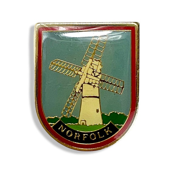 Vintage Norfolk Windmill Enamel Pin Badge English Fal… - Gem