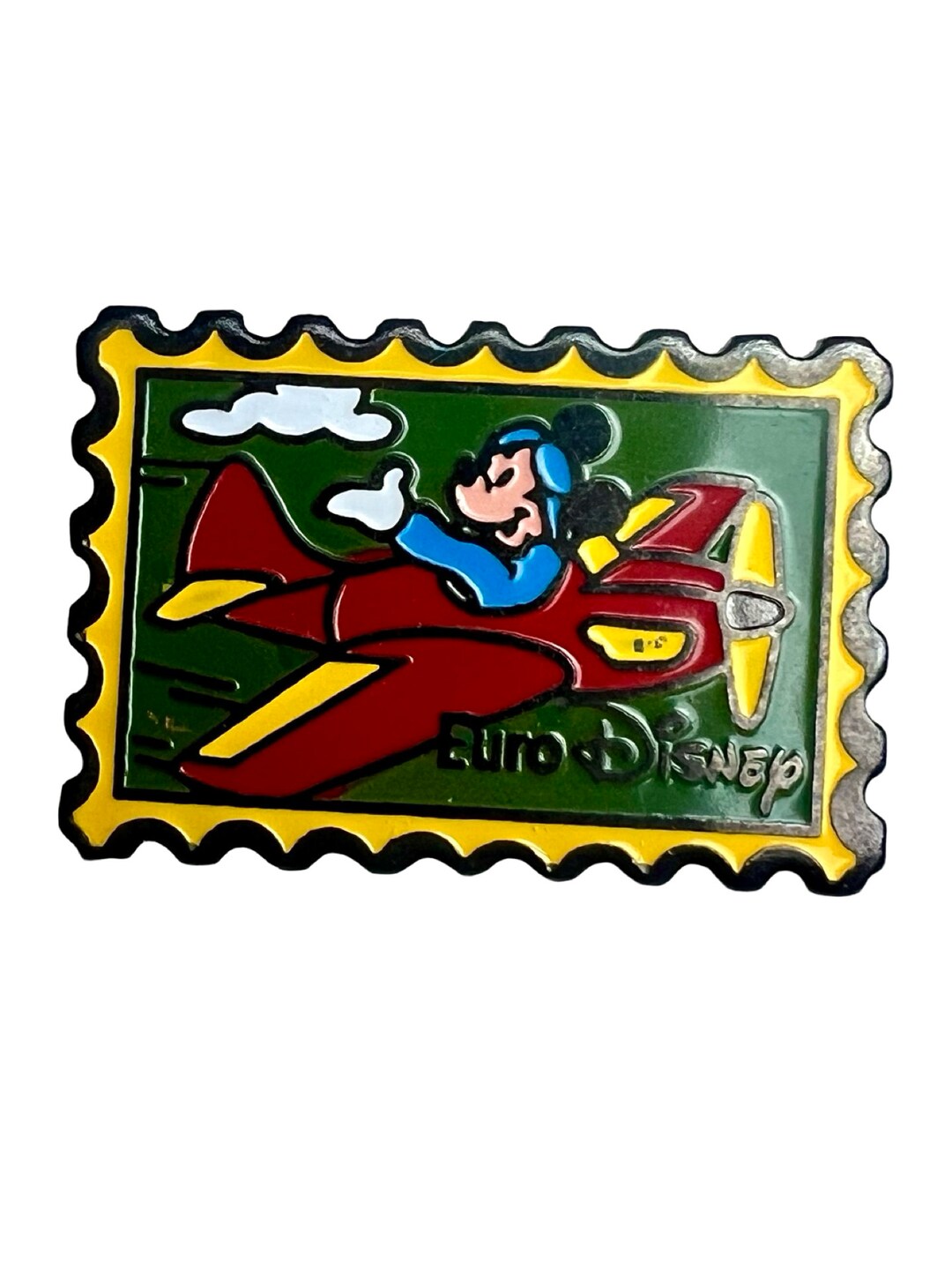Mickey Mouse in Airplane Stamp Pin, Disney Pin Back Button, Gift for ...