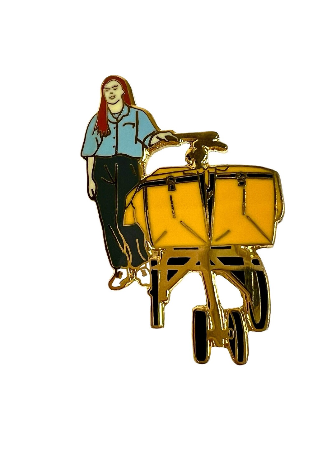 Vintage POSTAL WORKER With Mail Trolley Pin, Small Gift for Postie ...