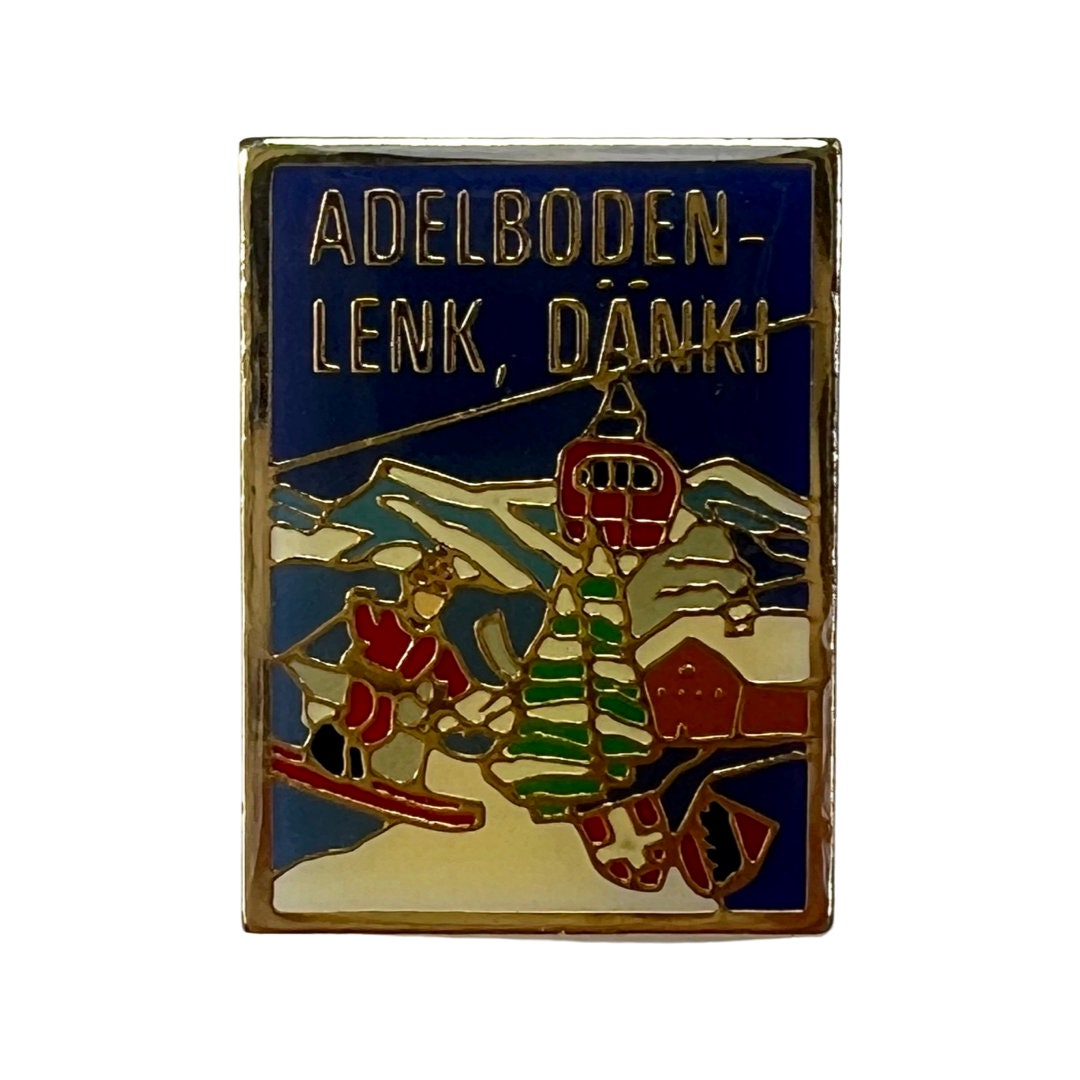 Vintage Adelboden Lenk Switzerland Pin, Swiss Alps Pin Gift for Skier ...