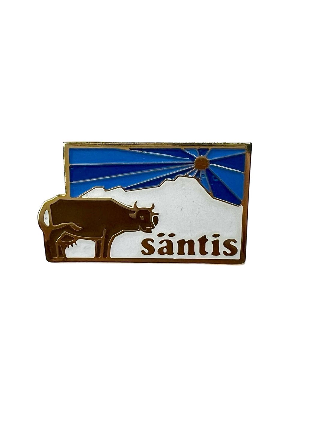 Vintage Säntis Switzerland and Swiss Cow Pin, Swiss Mountain Pin ...