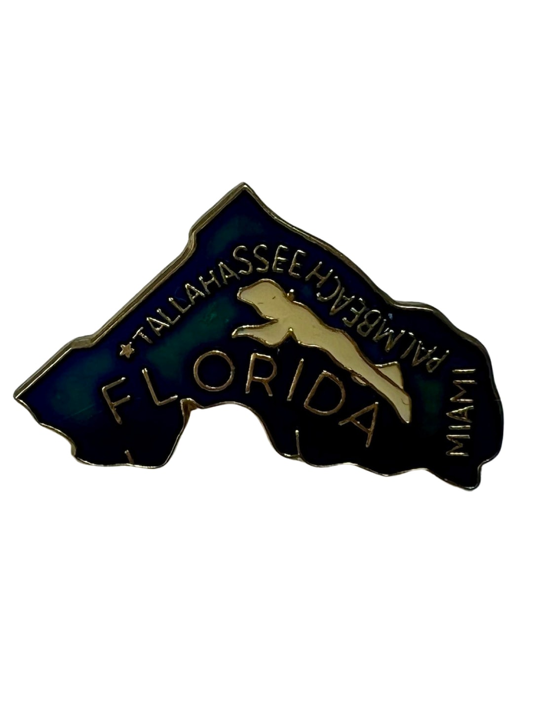 Vintage Florida Pin, Blue Florida State Pin, Enamel Lapel Pin Pinback ...