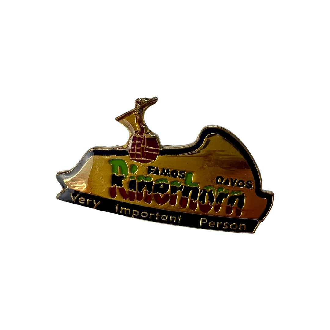 DAVOS RINERHORN VIP Pin Davos Switzerland Pin Ski Snowboarding Badge ...