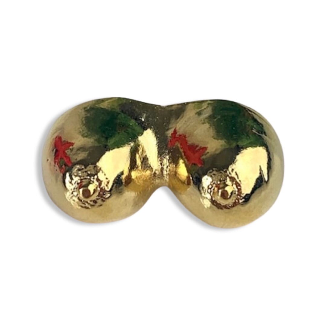 Vintage Gold Color Boobs Pin Breasts Sexy Woman Lady Brooch T For