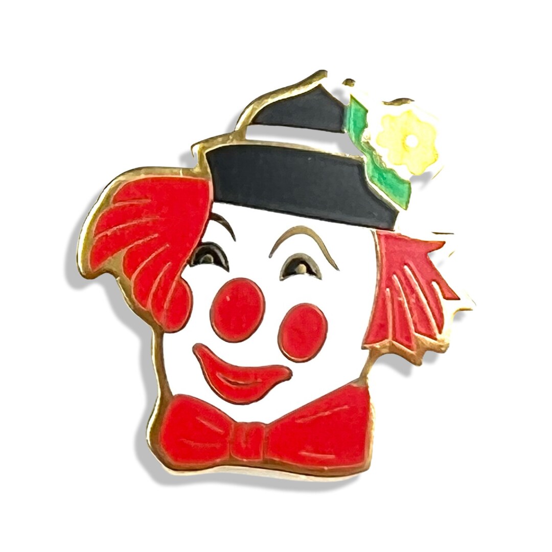 Vintage Clown Pin Clowncore Jewelry Pinback Button Circus Badge for Hat ...