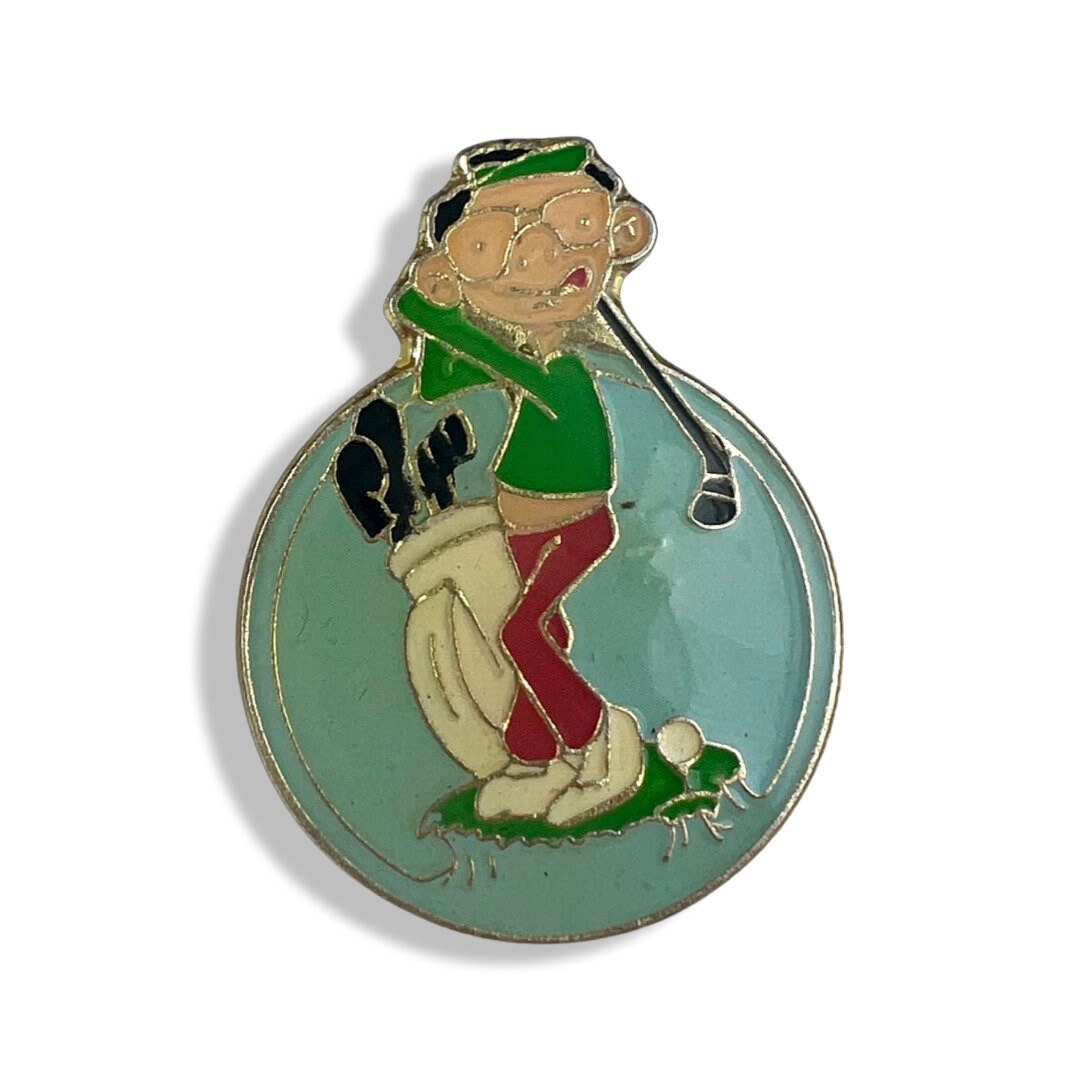 Vintage Golfer Pin, Funny Golfing Pin, Round of Golf Gift, Golfer Pin ...
