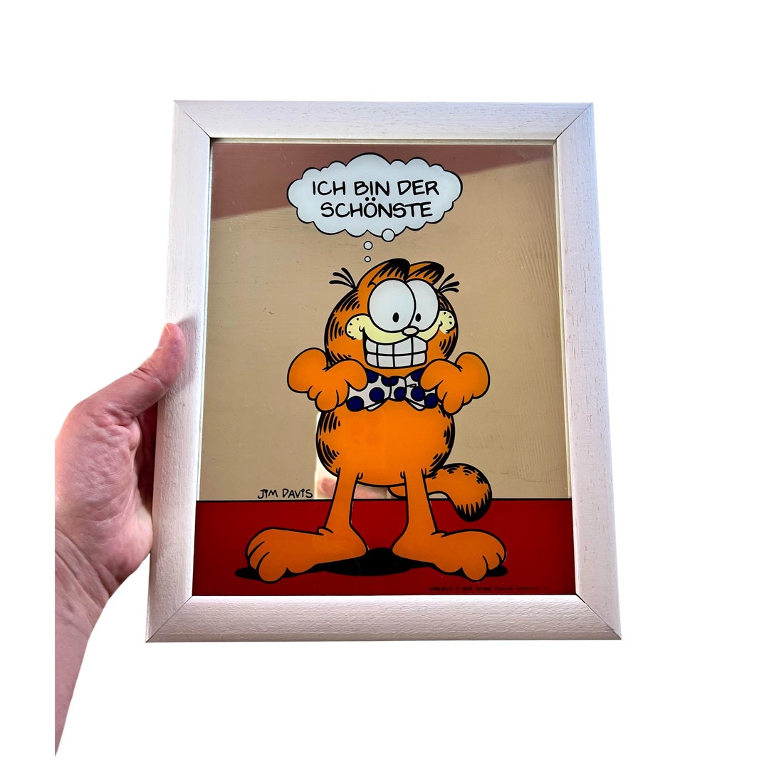 Vintage Garfield Mirror 1978 | Collectible Cartoon Decor | Retro Wall ...