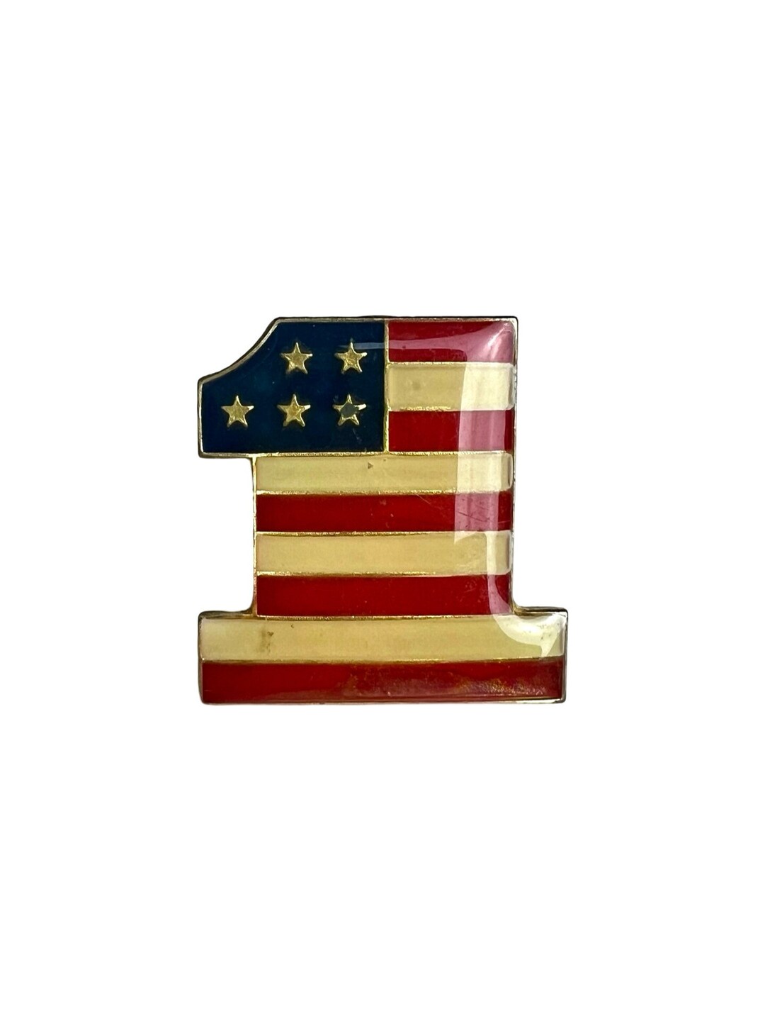 Vintage USA Number 1 Pin United States Badge Pinback Button Badge for ...