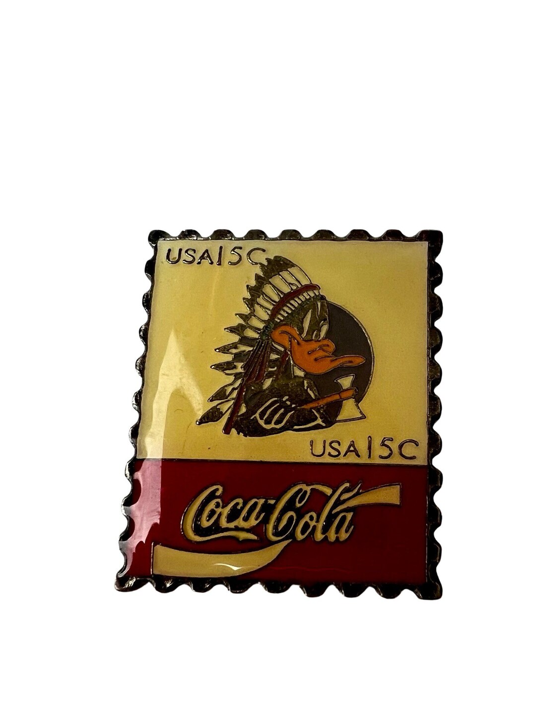Vintage Coca Cola Daffy Duck Stamp Pin: Collectable Coke Pinback - Etsy