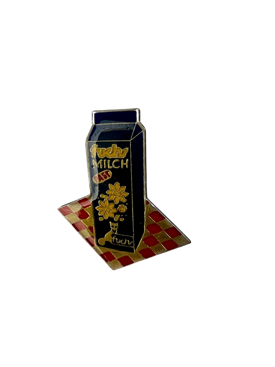 Vintage MILK Carton Pin, Fuchs Milch Lapel Pin Badge Gift for Dairy ...