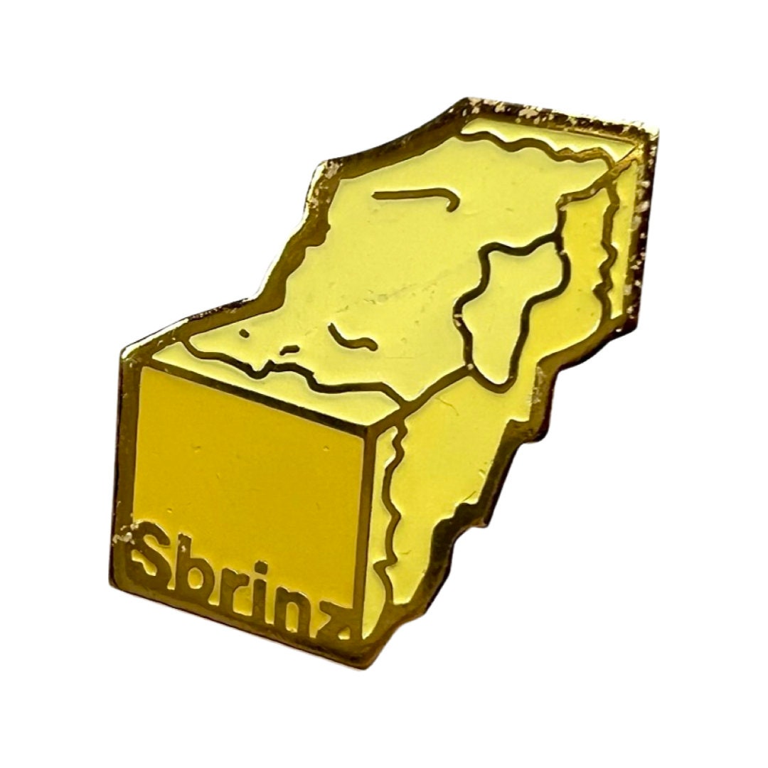 Vintage Swiss SBRINZ Cheese Pin, Miniature Food Pin, Swiss Switzerland ...