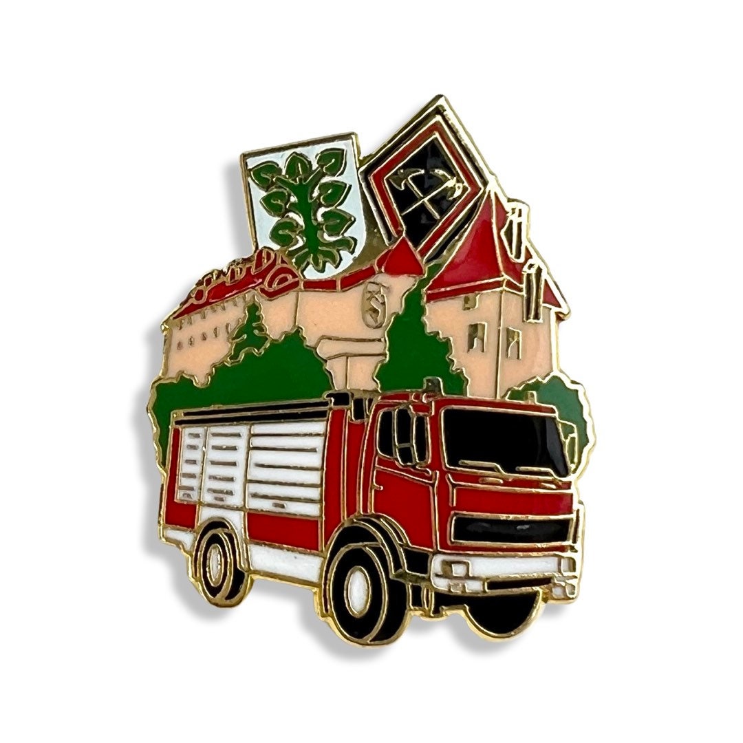 Vintage Red Fire Truck Pin Switzerland Gift for Fire Truck Collector ...
