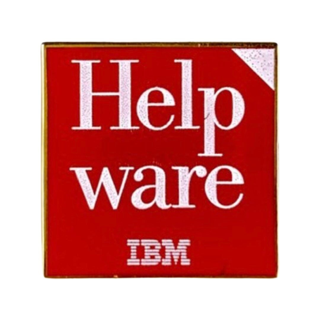 Vintage IBM Help Ware Enamel Pin Badge Vintage Computer Aesthetic Gift for Computer Programmer ...