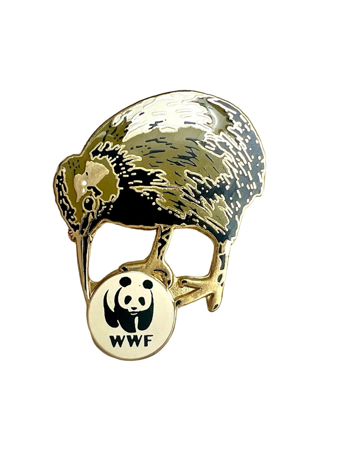 Vintage New Zealand Kiwi Bird Pin, Gift for Adventurer, WWF - Etsy