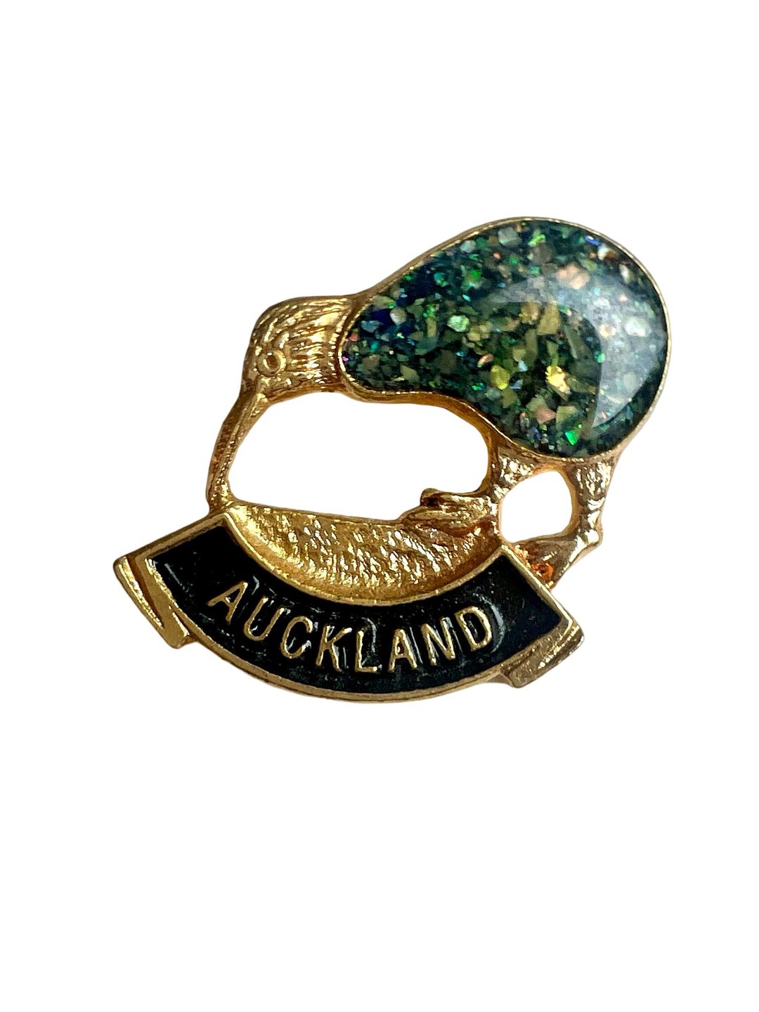 Vintage AUCKLAND New Zealand Kiwi Bird Pin, New Zealand Gold and Stone ...