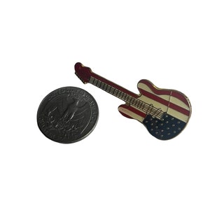 Vintage USA Flag Guitar Enamel Pin USA Flag Pinback Button - Etsy
