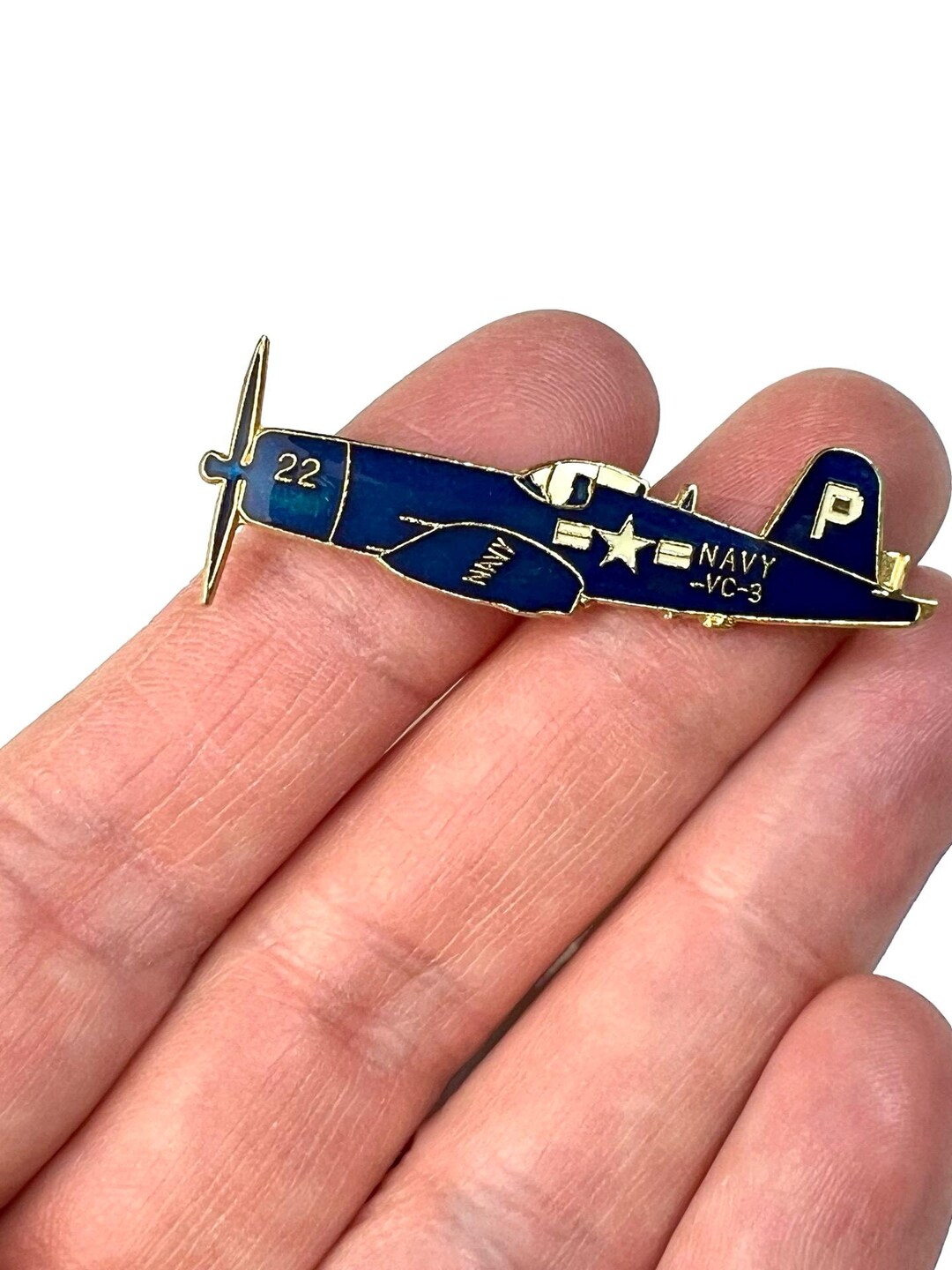 Vintage Vought F4U Corsair Fighter Aircraft Lapel Pin , USA Army ...