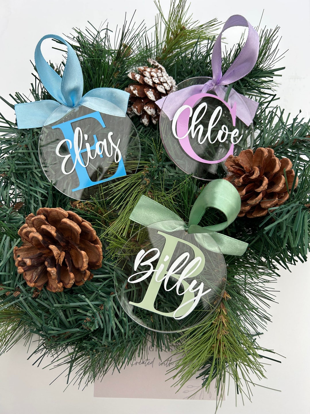 Initial & Name Bauble | Personalised Bauble | Christmas Bauble | Gold ...