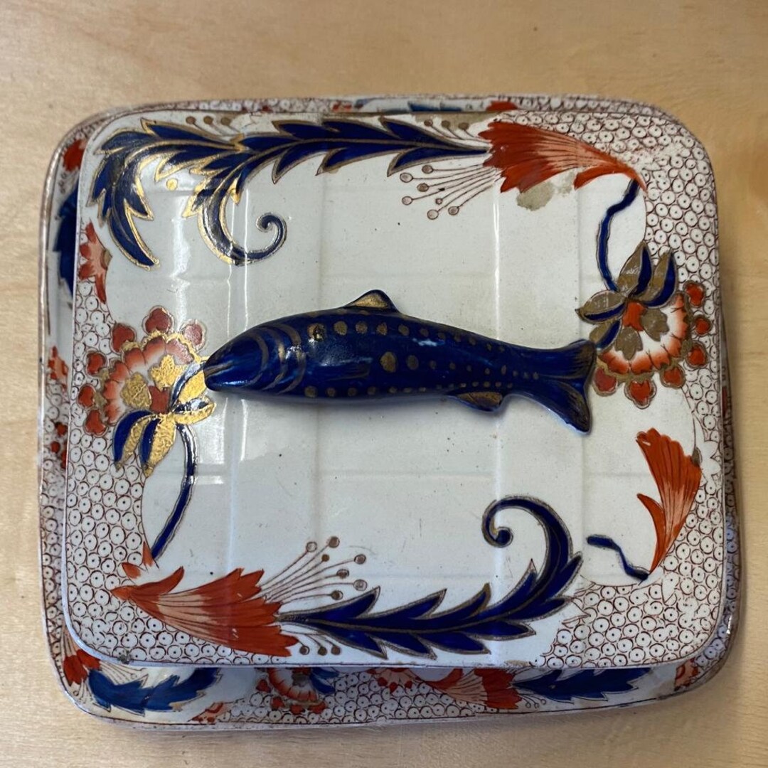 Antique Imari Sardine Box With Built-in Dish in Rare Ridgway - Etsy