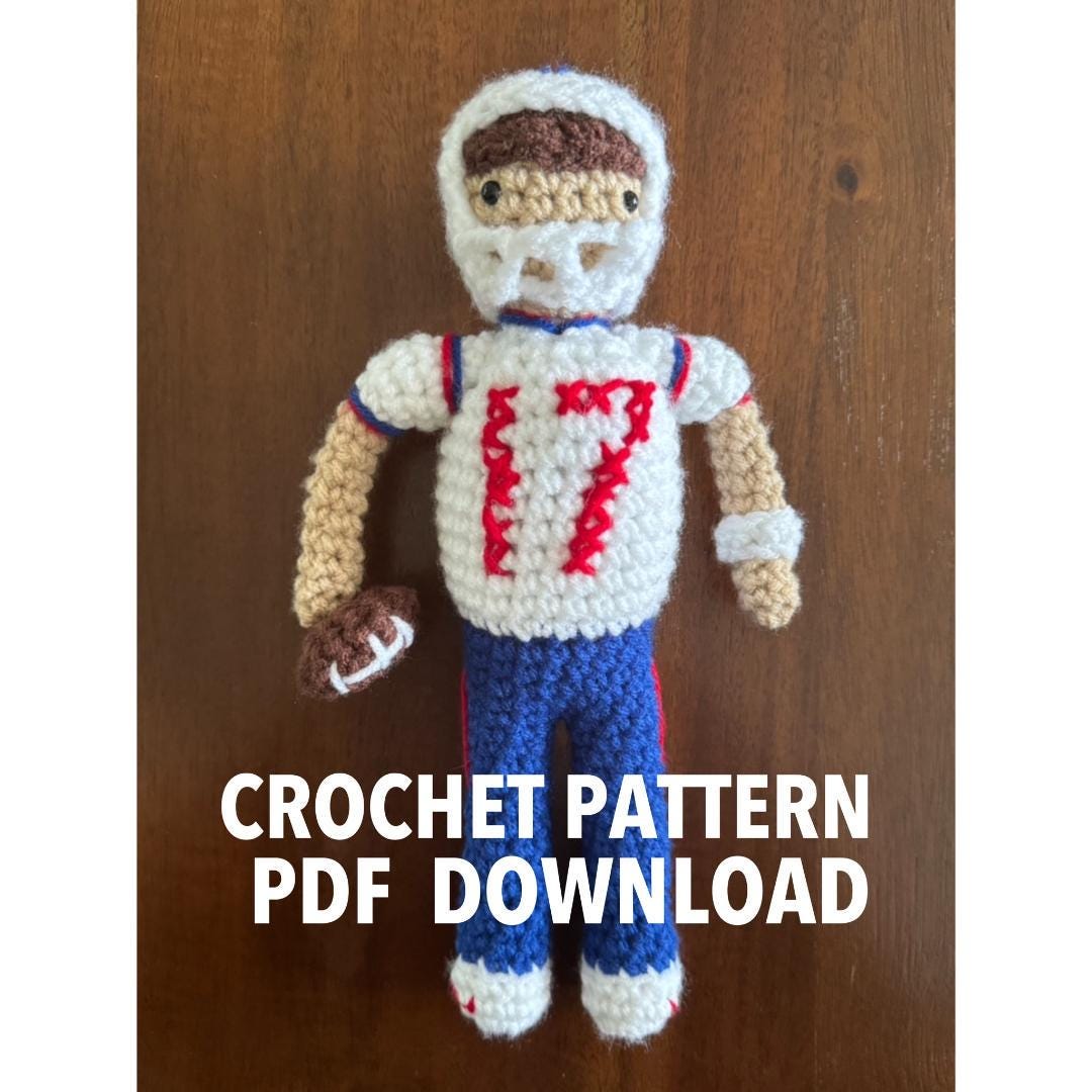 Football Player Crochet Pattern | PDF Download Pattern - Etsy