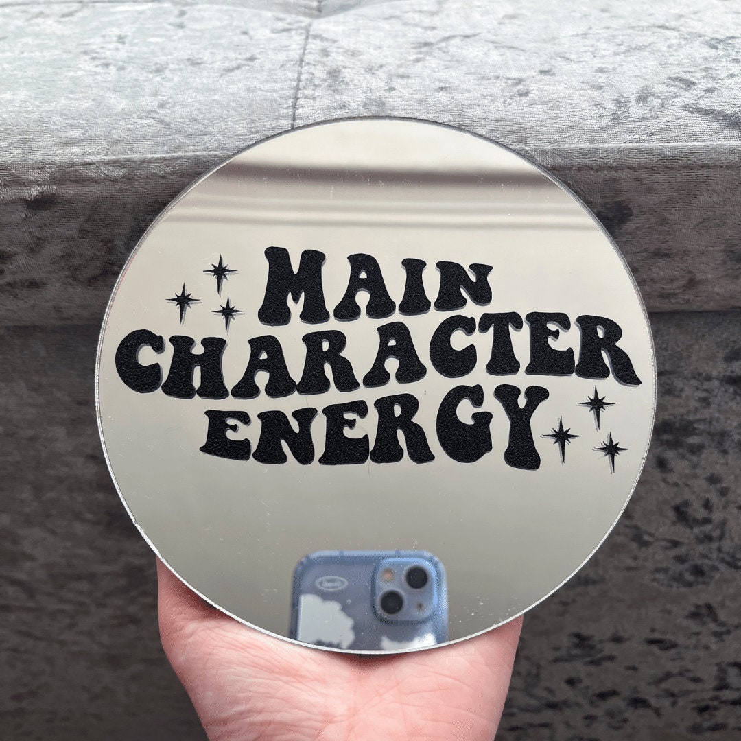 Main Character Energy Mini Mirror / Y2k Bedroom Glass Decor, Cute Desk ...