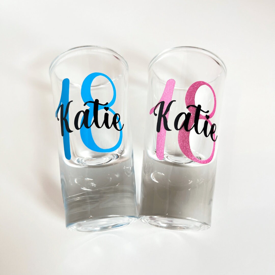 Custom Age Shot Glasses / 18th Birthday Glass, Personalised Shot ...