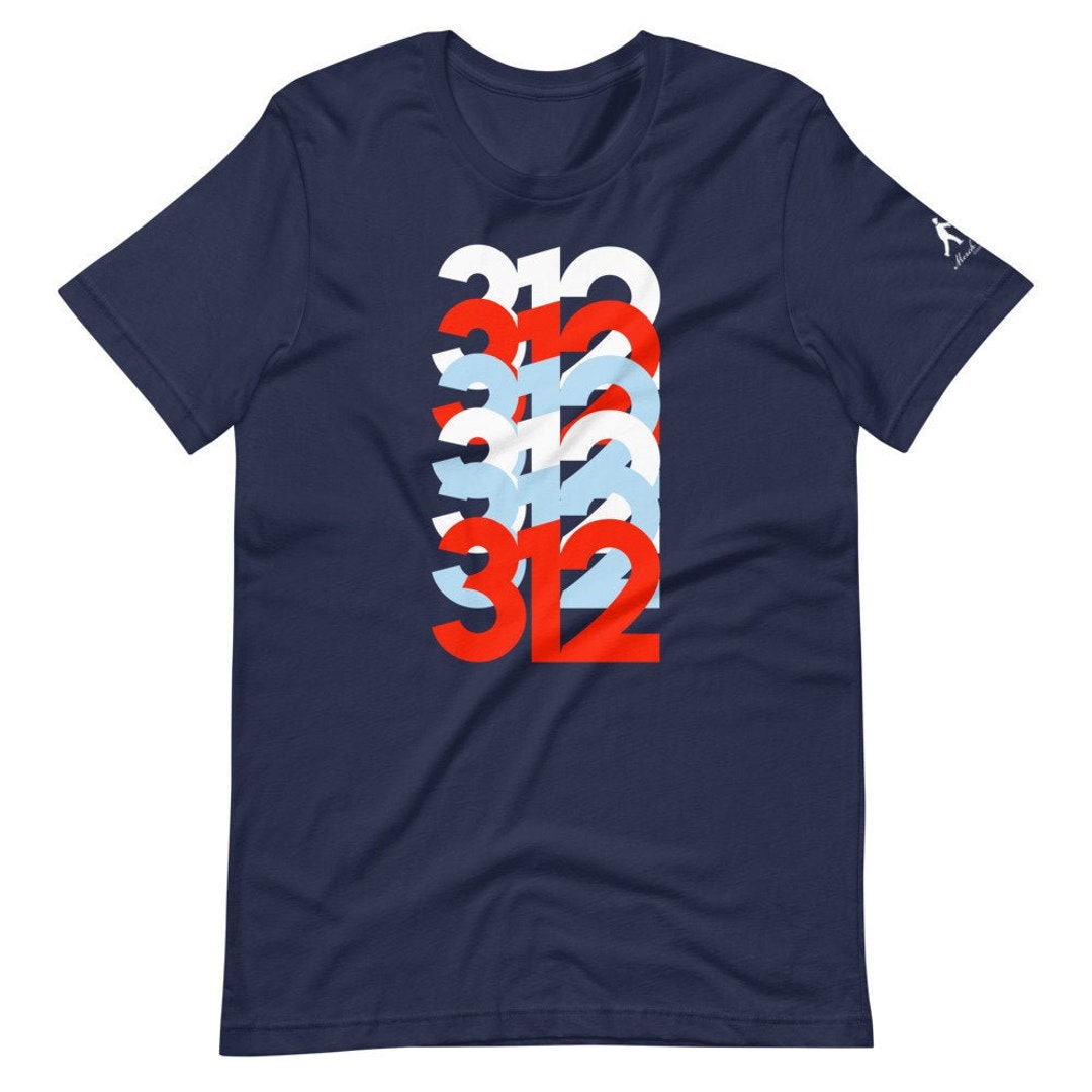 312 Chicago Area Code Stacked Short-sleeve Unisex T-shirt, 312 Area ...