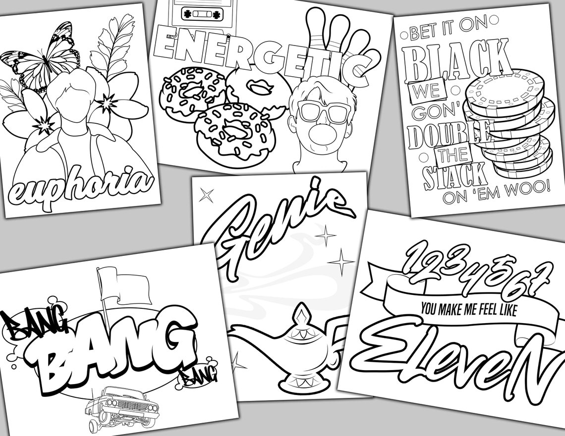 KPOP Coloring Pages #1 (digital Copy) - Etsy